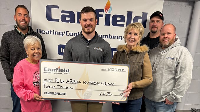 Canfield Makes $12,000 Donation to Pink Arrow - Lowell's First Look