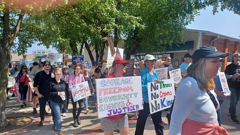 "No Kings" Peaceful Protest Marches on Main Street, Draws About 400 ...