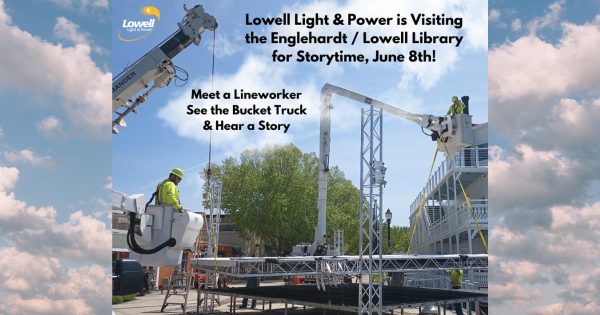 Lowell Light & Power Visiting Safety Town and the Library for Storytime ...